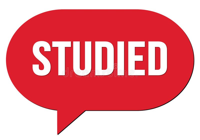 STUDIED Text Written in a Red Speech Bubble Stock Illustration ...