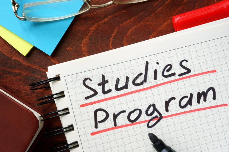 Studies Program Written in a Notepad. Stock Photo - Image of college ...