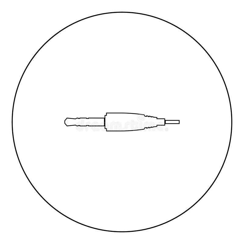 Studio / Audio Cable Connector or Mini Jack Icon Black Color in Circle ...
