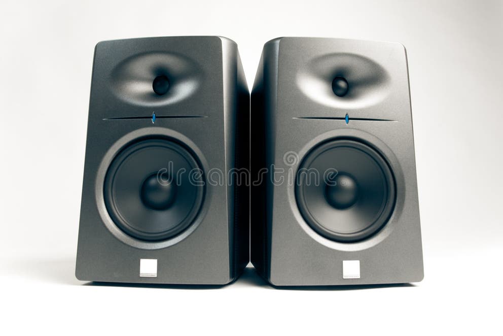 Studio Audio Monitors on White Stock Image - Image of computer, high ...