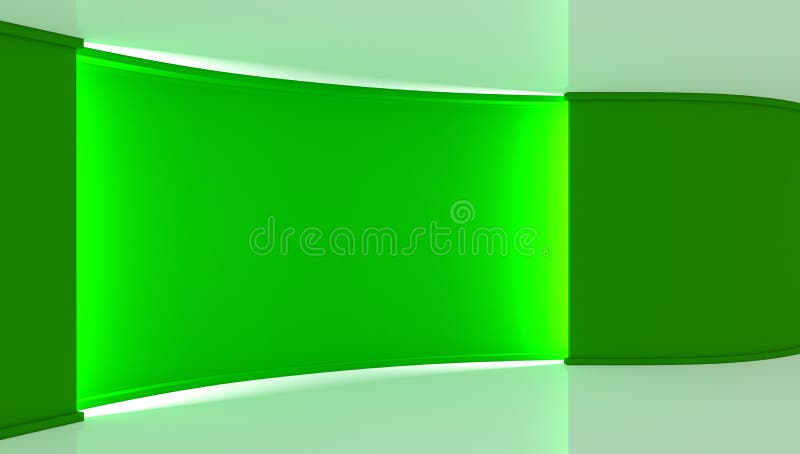 Studio. Backdrop for Any Green Screen Chromakey Production. Green ...