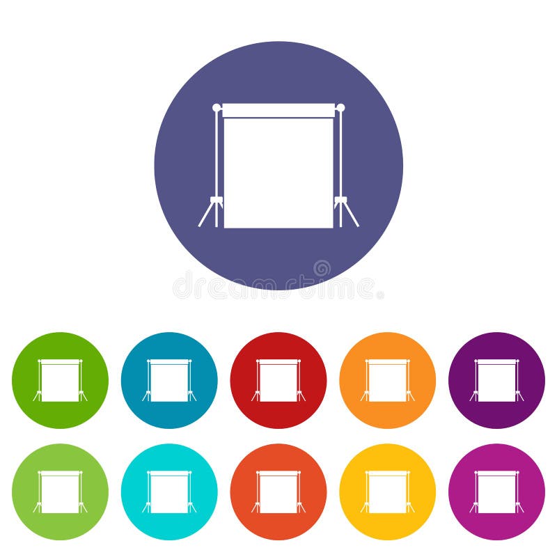 Studio backdrop icons set stock vector. Illustration of photographic ...
