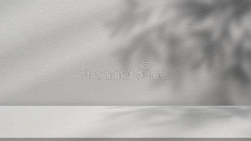 Studio Background,Leaves Shadow with Sunbeam Reflection on Grey ...