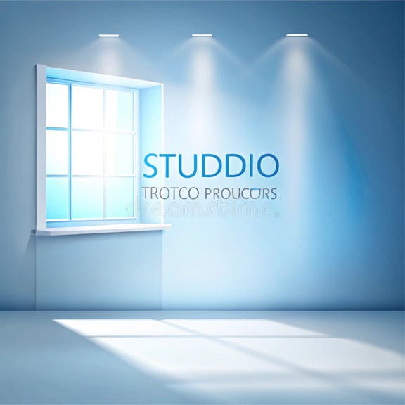 Studio Background with White and Blue Light Shadow for Product ...