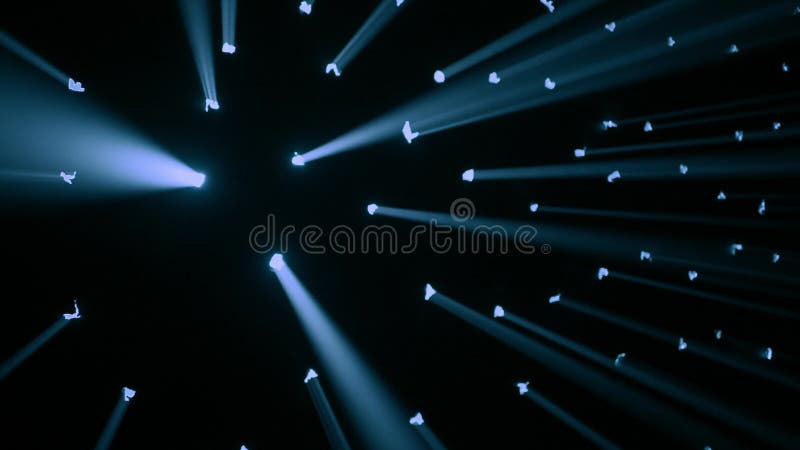 Studio Black Background, Dots with Many Blue Rays of Light Shine ...