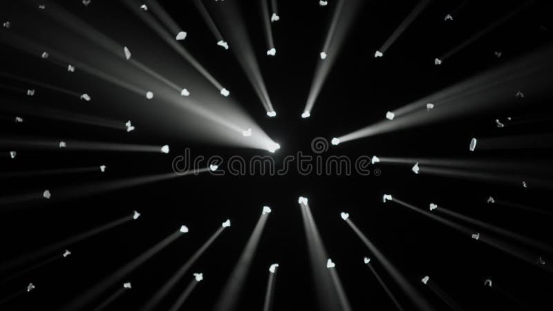 Studio Black Background, Dots with Many White Rays of Light Shine ...