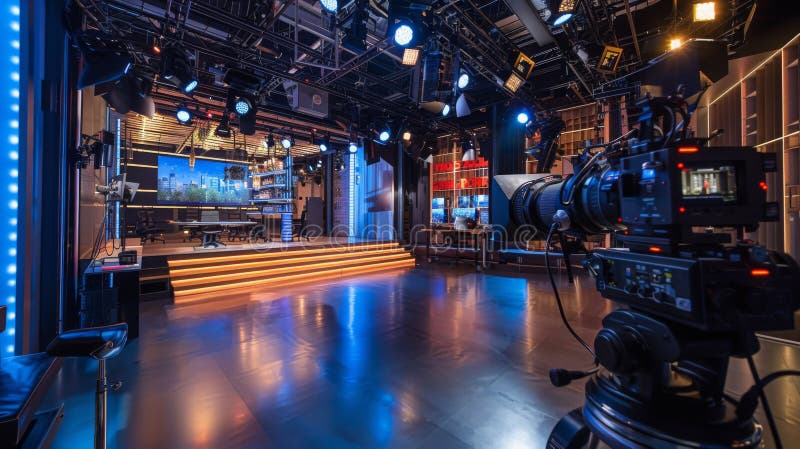 Studio Camera Set Up for Television Production Stock Image - Image of ...