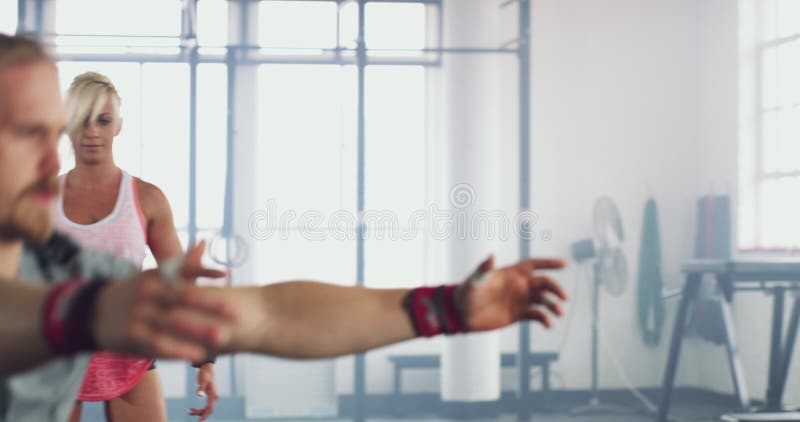 Studio, Coach and Group Practice with Squats, Exercise and Leg Workout ...