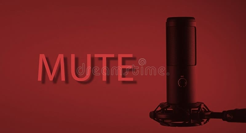 Studio Condenser Microphone Mute Written Colored Background Stock ...