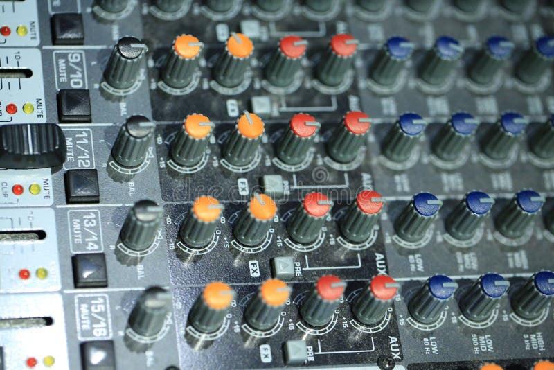 Studio Control Panel Close-up in the Control Room Stock Image - Image ...