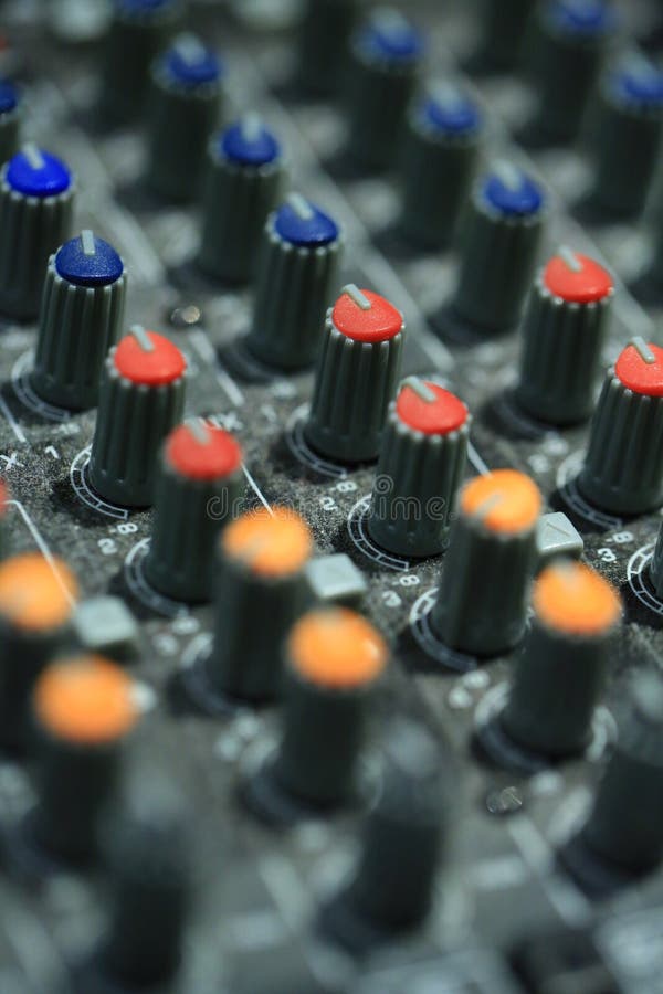 Studio Control Panel Close-up in the Control Room Stock Image - Image ...