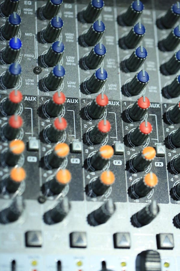 Studio Control Panel Close-up in the Control Room Stock Photo - Image ...