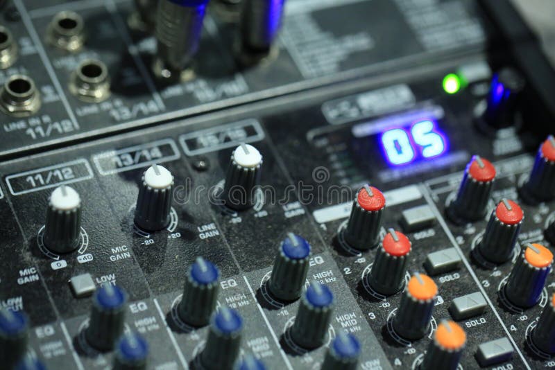 Studio Control Panel Close-up in the Control Room Stock Photo - Image ...