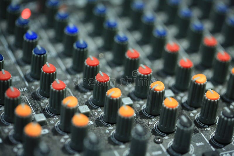 Studio Control Panel Close-up in the Control Room Stock Image - Image ...