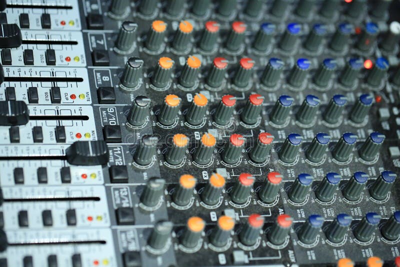 Studio Control Panel Close-up in the Control Room Stock Photo - Image ...