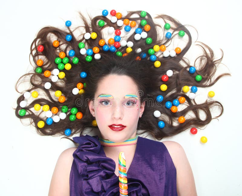Studio Creative Candy Themed Shoot Stock Photo - Image of lady, sweets ...