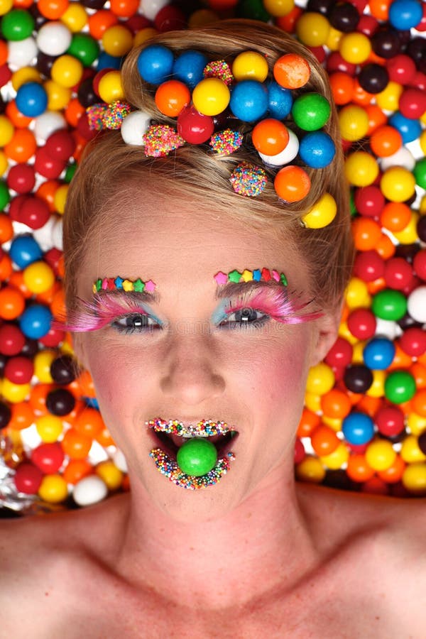 Studio Creative Candy Themed Shoot Stock Photo - Image of lady, sweets ...
