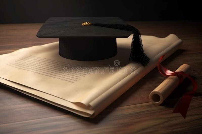 Studio Diploma and Mantle Cap Visualization. Generative AI Stock ...