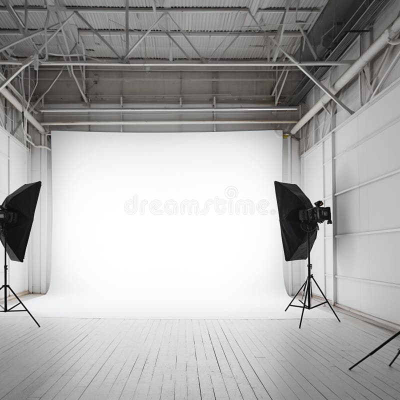 Studio Elegance Empty Photo Studio with White Cyclorama Backdrop Stock ...