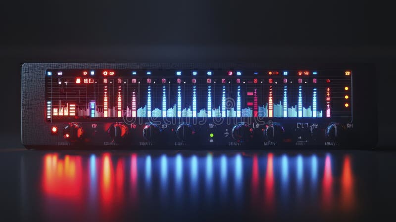 Studio Environment Digital Equalizer with Led Indicators Close-up ...