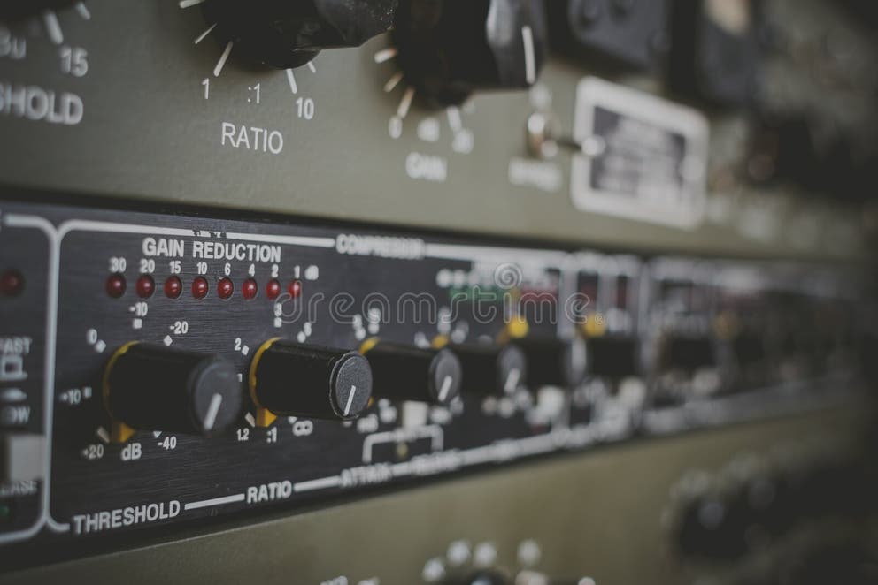 Recording Studio Equipment. Compressor. Stock Image - Image of media ...