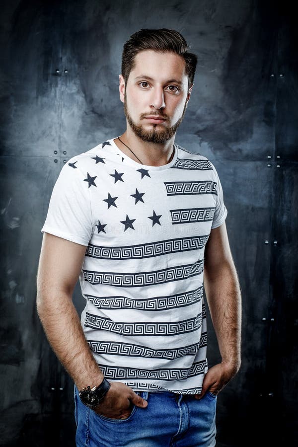 Studio fashion portrait. stock photo. Image of masculine - 62894760