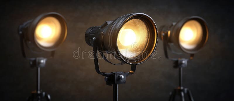 The Studio Features a Professional Lighting Setup with Lights on ...