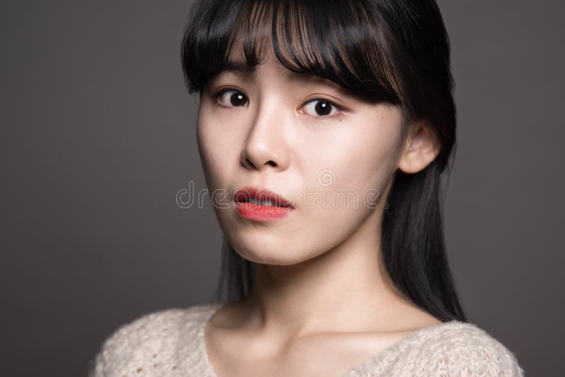 Studio Female of 20 Sad Asian Women Stock Photo - Image of fear, beauty ...