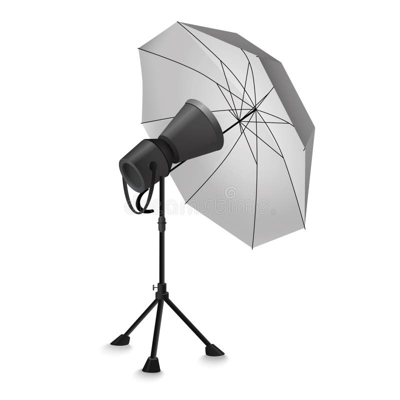 Studio Flash Camera with Umbrella Stock Vector - Illustration of light ...
