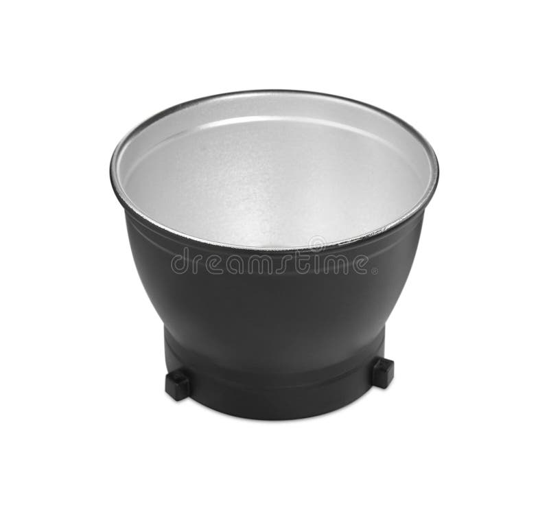 Studio Flash Light Reflector Isolated on White. Professional ...