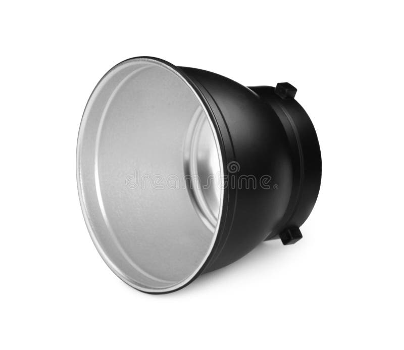 Studio Flash Light Reflector Isolated on White. Professional ...