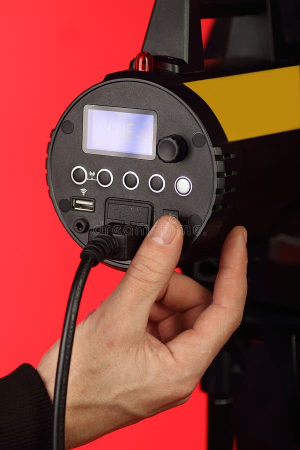 Studio Flash Rear Control Panel on Tripod Stock Image - Image of person ...