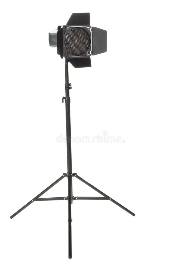 Studio Flash with Reflector and Comb Isolated on a White Background ...