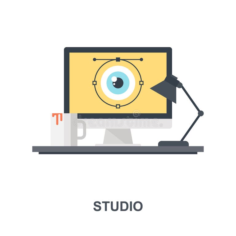 Studio Flat Icon Design Concept Stock Vector - Illustration of ...