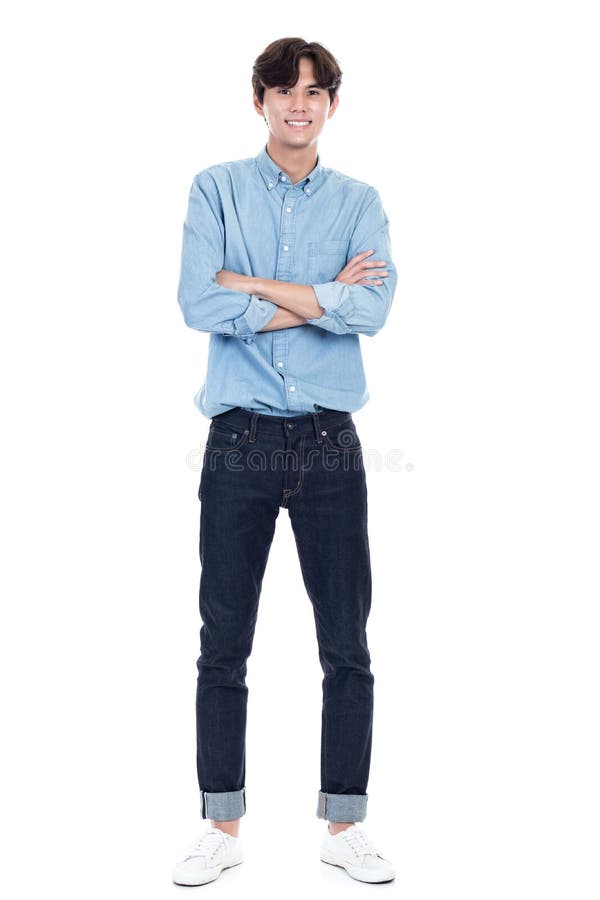 Studio Full Body Portrait of a Young Asian Man Stock Photo - Image of ...