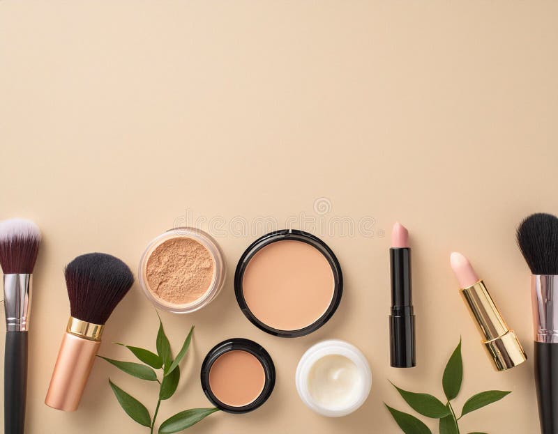 Studio Glamour: Makeup Mock-Up with Ample Copy Space Stock Image ...