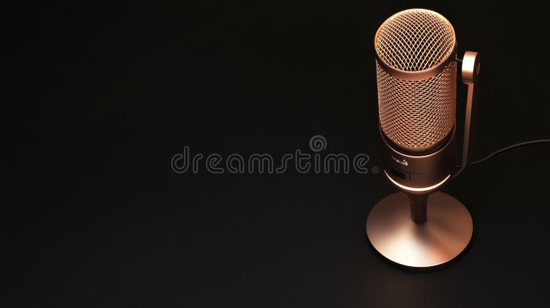 Studio-grade Streaming Microphone with Elegant Gold Mesh and RGB ...