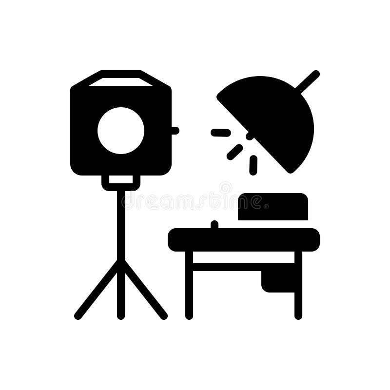 Black Solid Icon for Studio, Photography and Photo Stock Vector ...