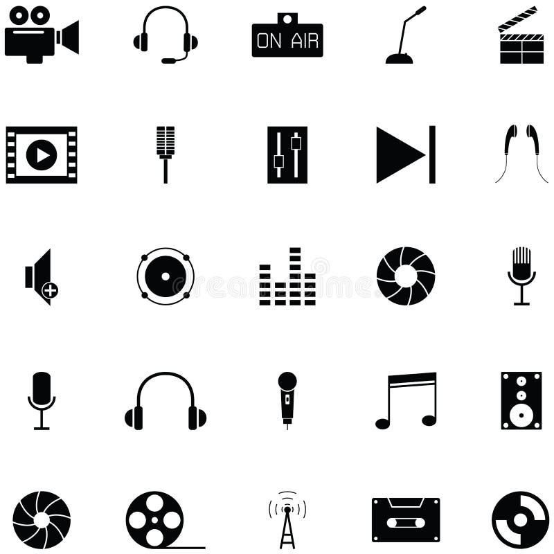 Studio icon set stock vector. Illustration of production - 120572392
