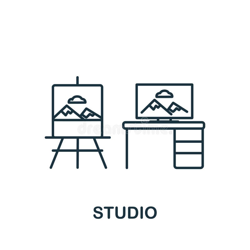 Studio Icon. Simple Line Element Studio Symbol for Templates, Web ...