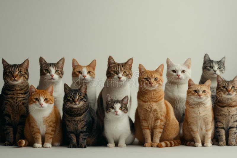 A Studio Image of a Large Group of Cats, Stock Illustration Stock Photo ... A Studio Image of a Large Group of Cats, Stock Illustration Stock Photo ...