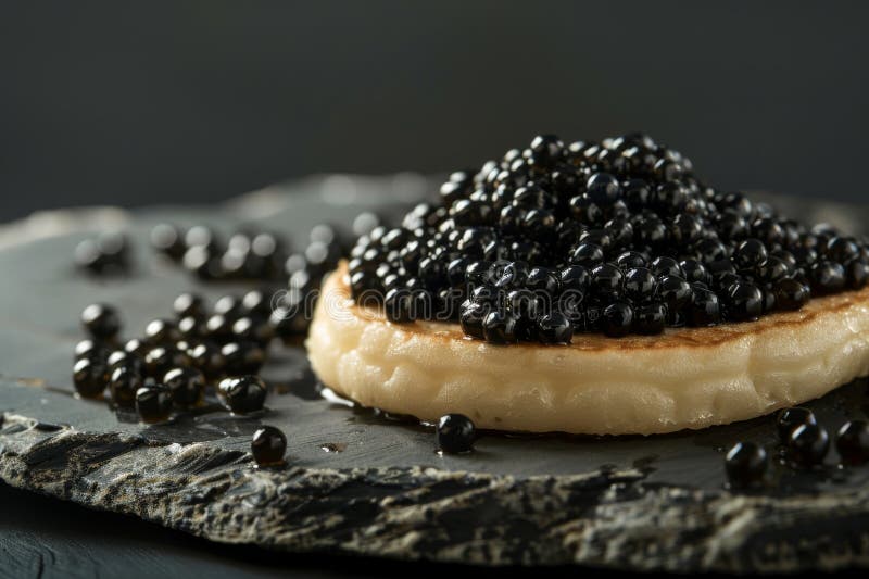 Elegant Beluga Caviar on Blini Stock Illustration - Illustration of ...