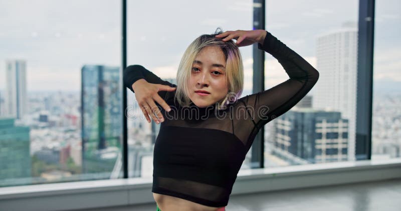 Studio, Interpretative Dance and Woman with Creative Rehearsal ...