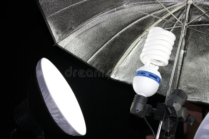 Studio lamp stock photo. Image of umbrella, reflector - 83163496