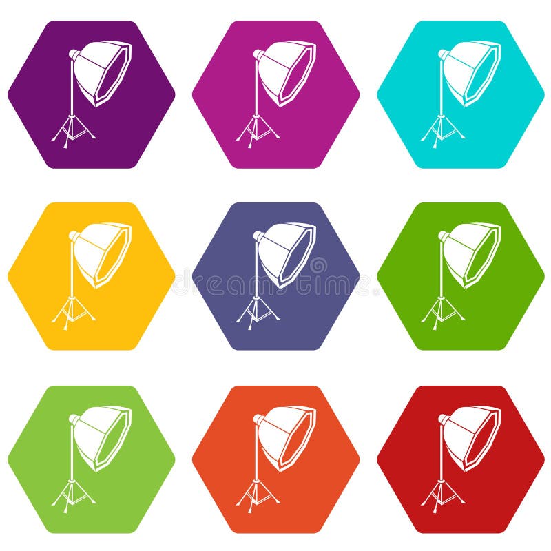 Studio Light Icons Set 9 Vector Stock Vector - Illustration of ...