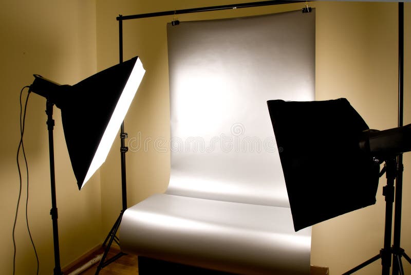 Studio Lighting with Background Stock Photo - Image of soft, spare ...