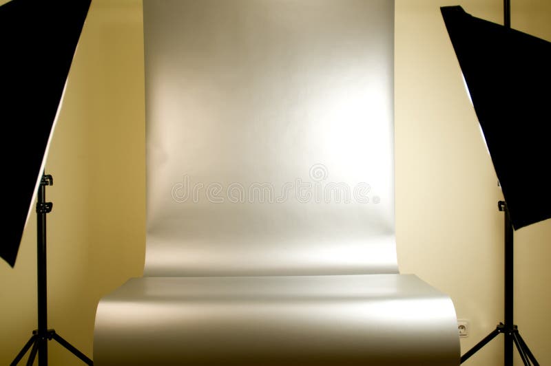 Studio Lighting with Background Stock Photo - Image of soft, spare ...