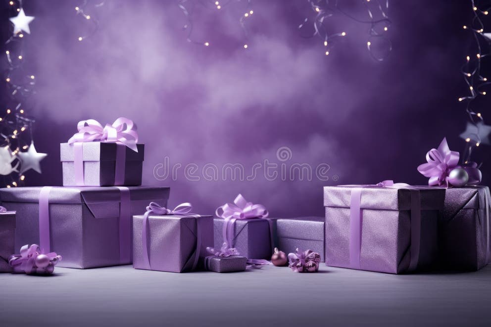 Studio Lighting with Copy Space. Violet Monotone Background and the ...