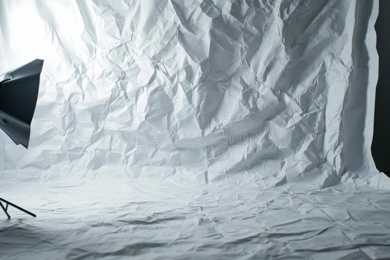 Studio Lighting with Crumpled Paper Backdrop Stock Illustration ...