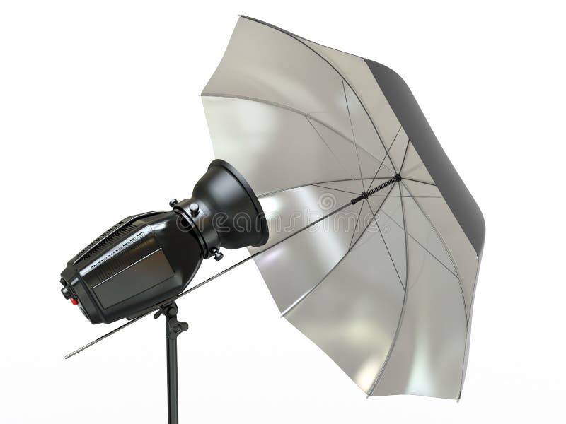 Studio Lighting Equipment. Flash And Umbrella Stock Illustration ...